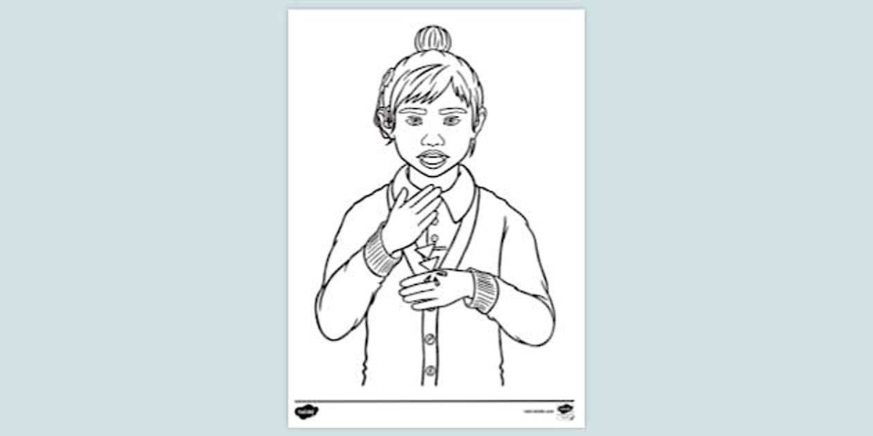 BSL Child Activity Work Colouring Sheet | Colouring Sheets