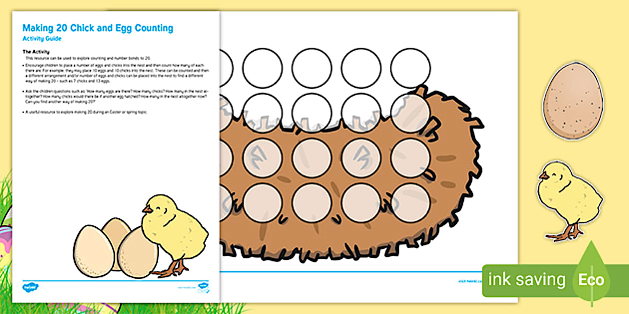 Making 20 Chick and Egg Counting Activity (teacher made)