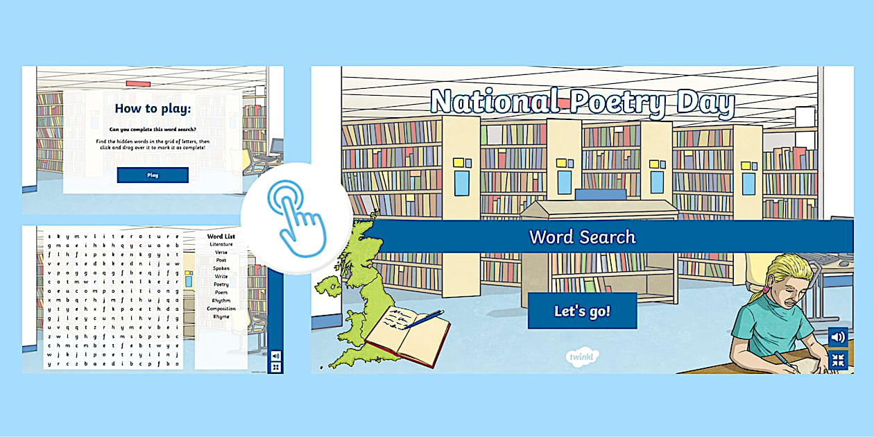 Interactive National Poetry Day Word Search - Twinkl