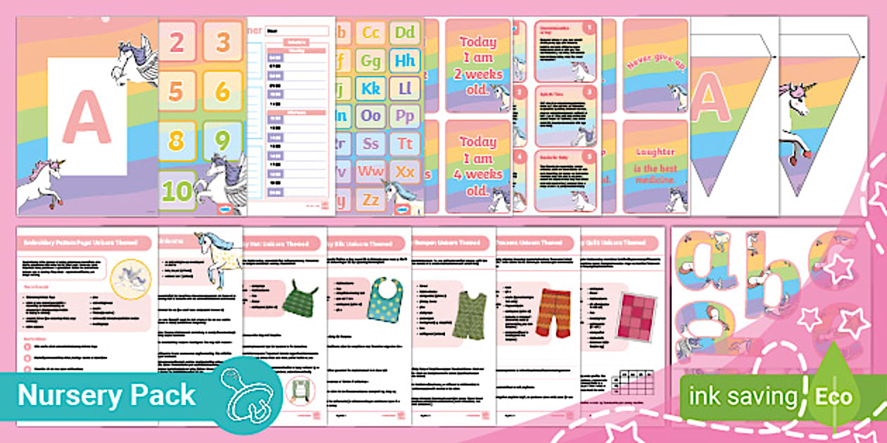 Unicorns Nursery Pack (teacher made) - Twinkl