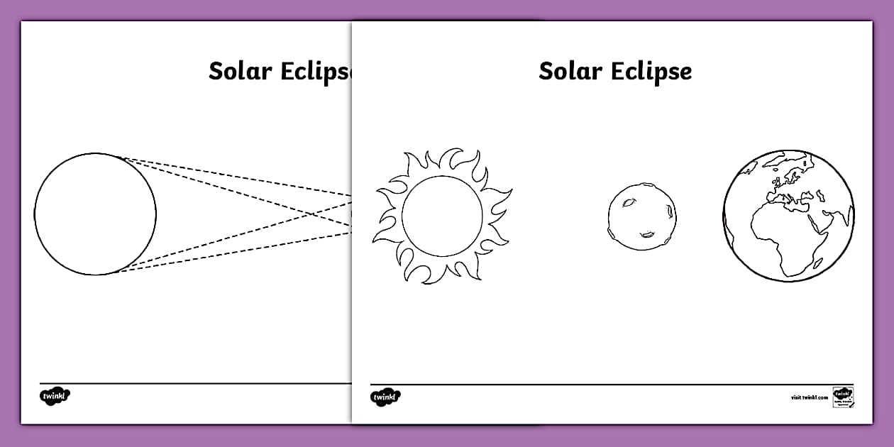 Solar Eclipse Coloring Page | Resource | Twinkl USA - Twinkl