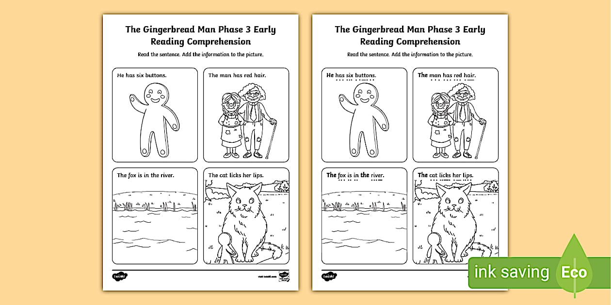 The Gingerbread Man Phase 3 Early Reading Comprehension