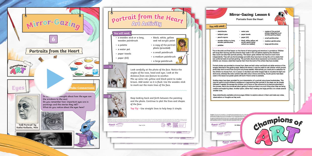 LKS2 Portrait Art Lesson