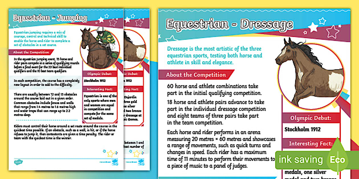 Equestrian Fact Sheet (teacher made) - Twinkl
