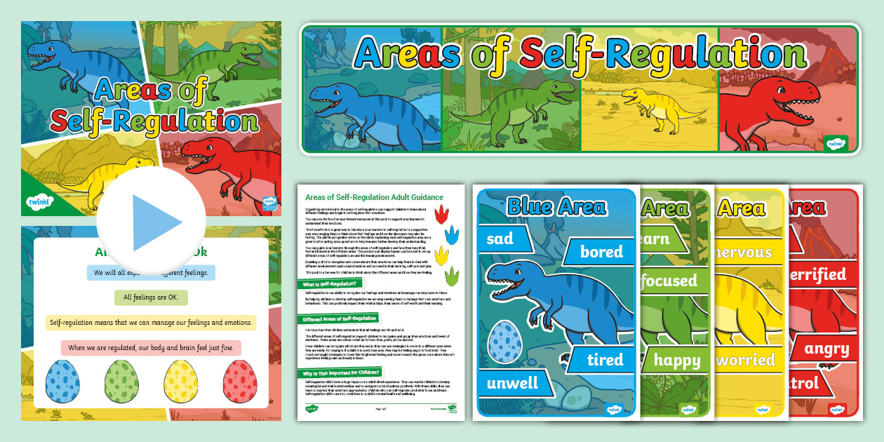 Dinosaur-Themed Areas of Self-Regulation Pack - Twinkl