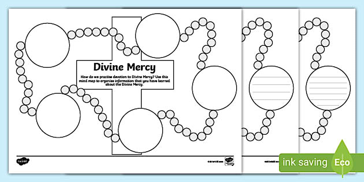 Divine Mercy Mind Map Research Worksheet - CfE - Twinkl