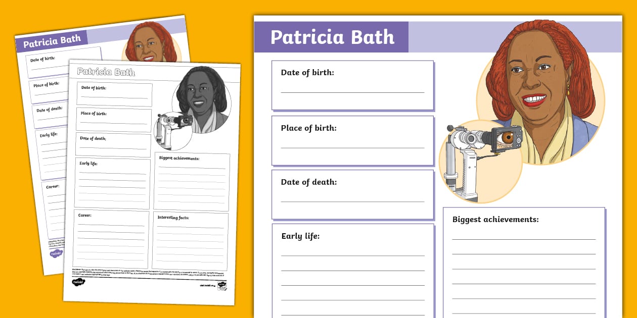 Patricia Bath Fact File Template (Hecho por educadores)
