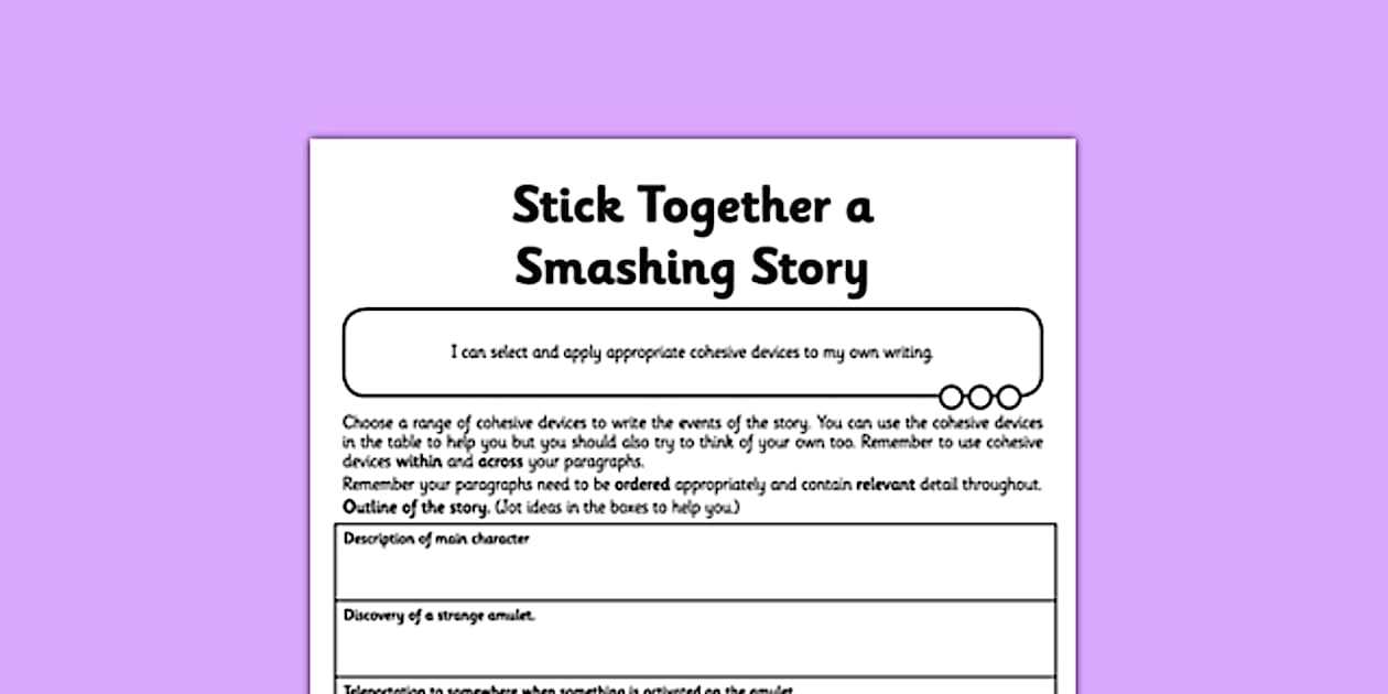 Editable Cohesion Across Paragraphs Application Worksheet
