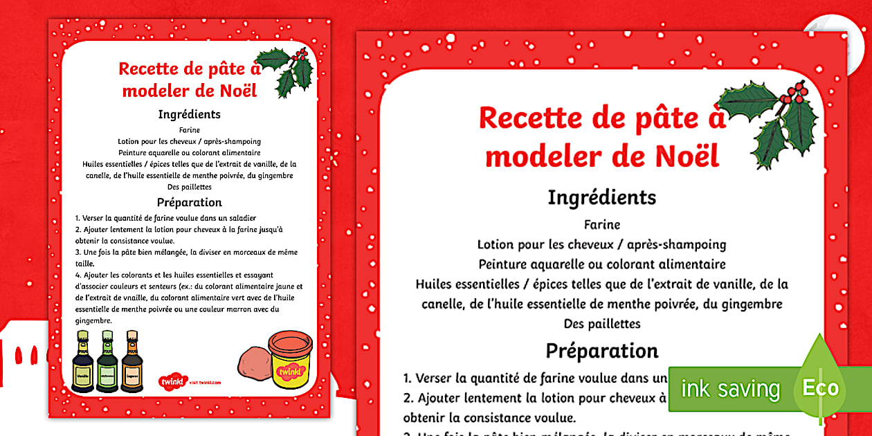 Recette de pâte à modeler pour Noël (teacher made)