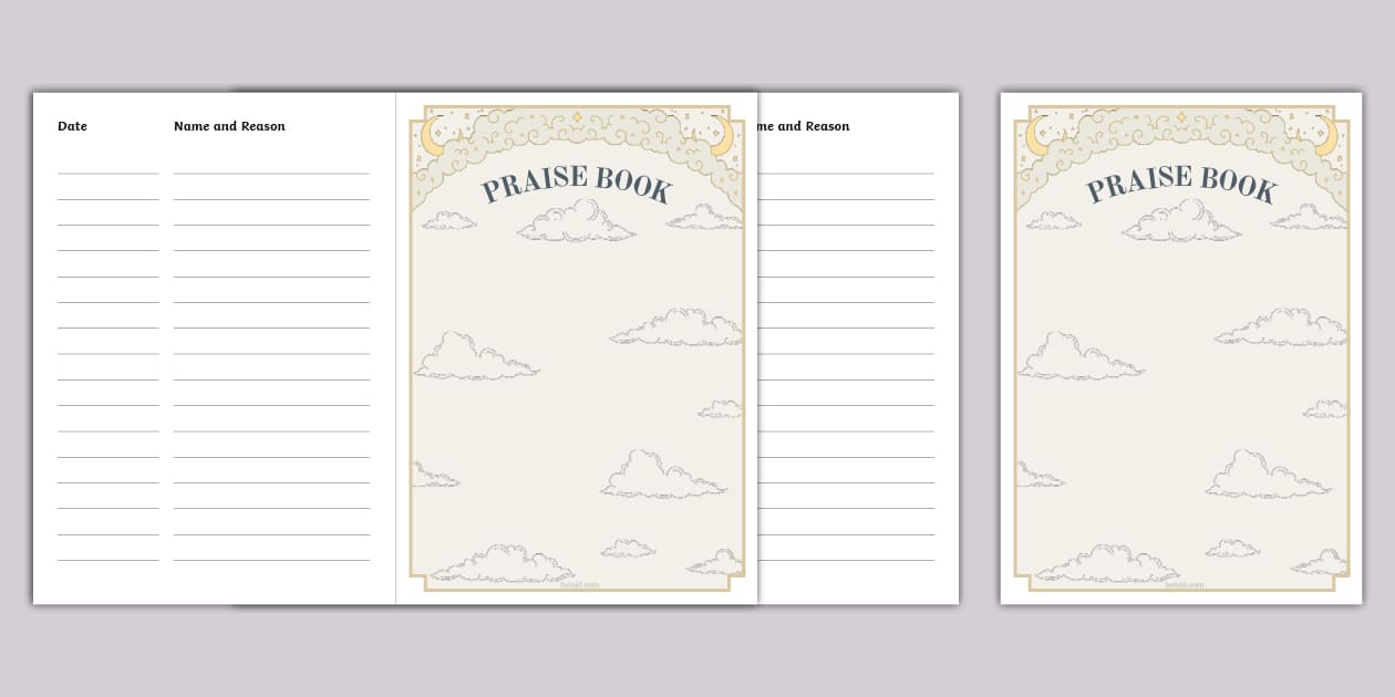 Celestial-Themed Praise Book Template (teacher made)