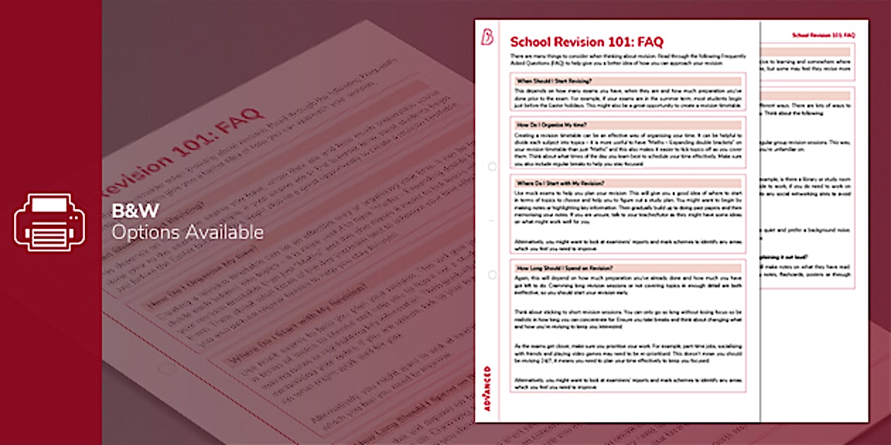 School Revision 101: FAQ | Revision | Beyond - Twinkl