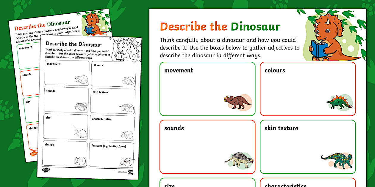 Dinosaur Adjectives Worksheet