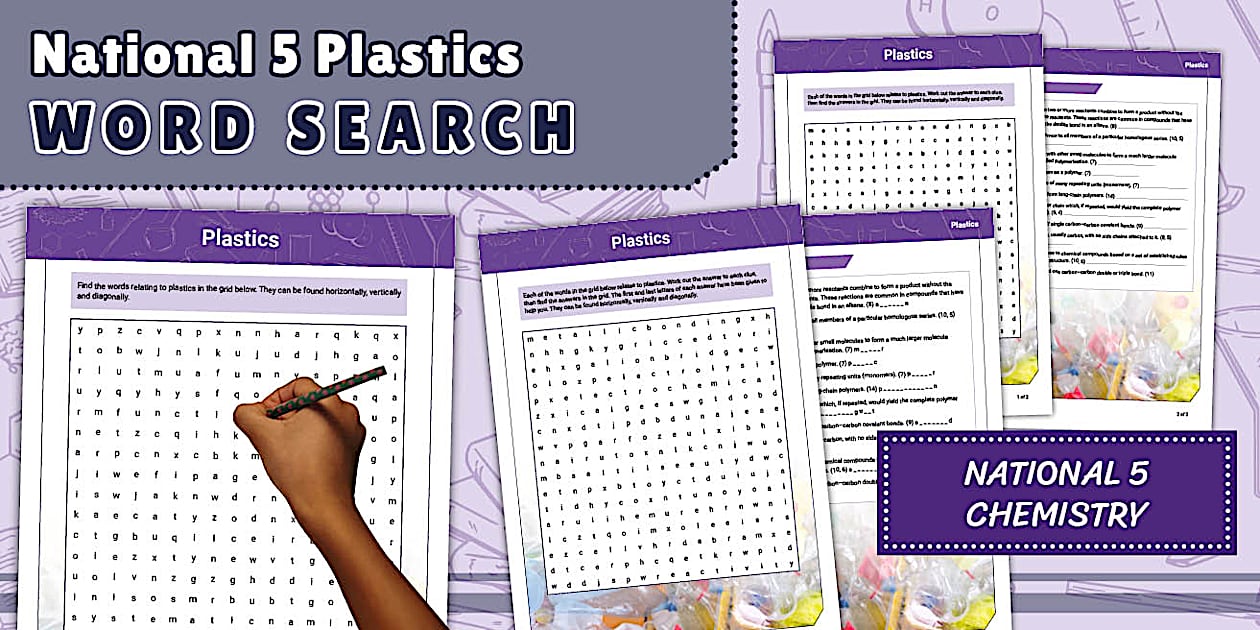 Plastics: Word Search Activity Sheet