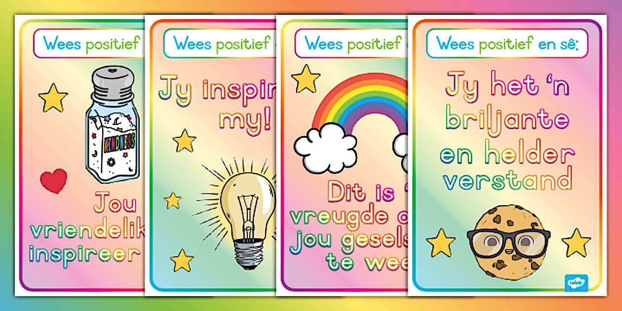 Wees positief en sê: (teacher made) - Twinkl