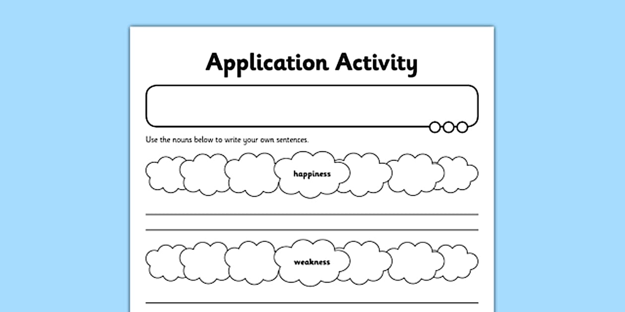 Application Worksheet / Worksheet Forming Nouns using ness