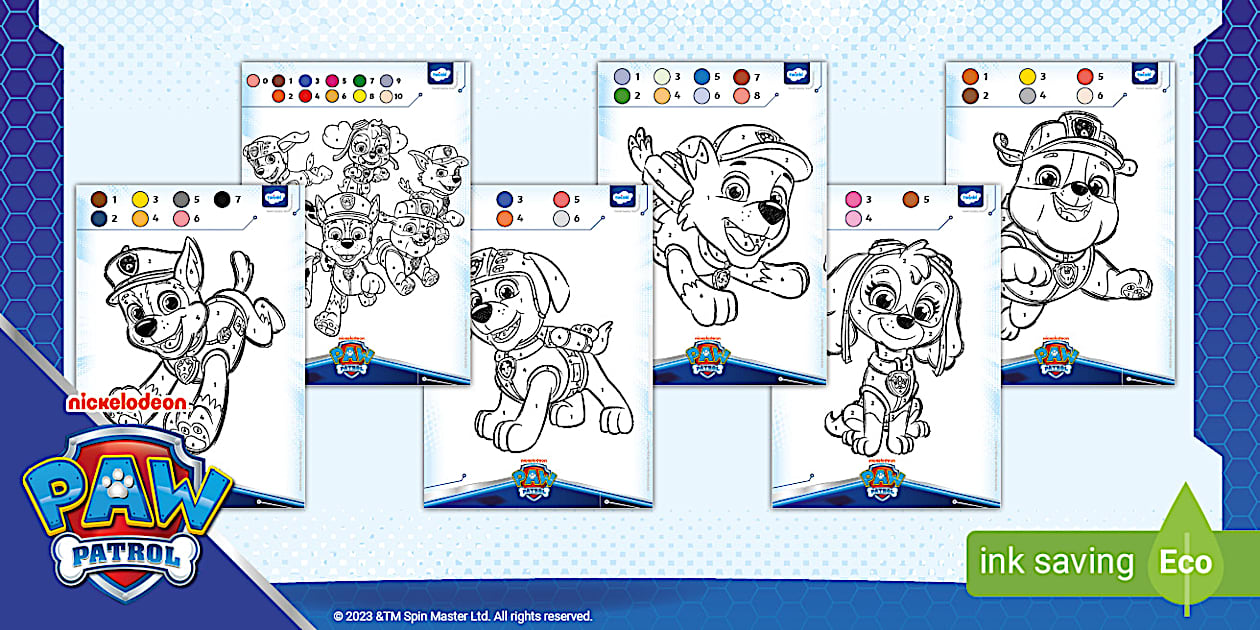 FREE! - PAW Patrol Colour by Number | Numbers to 10 | Twinkl