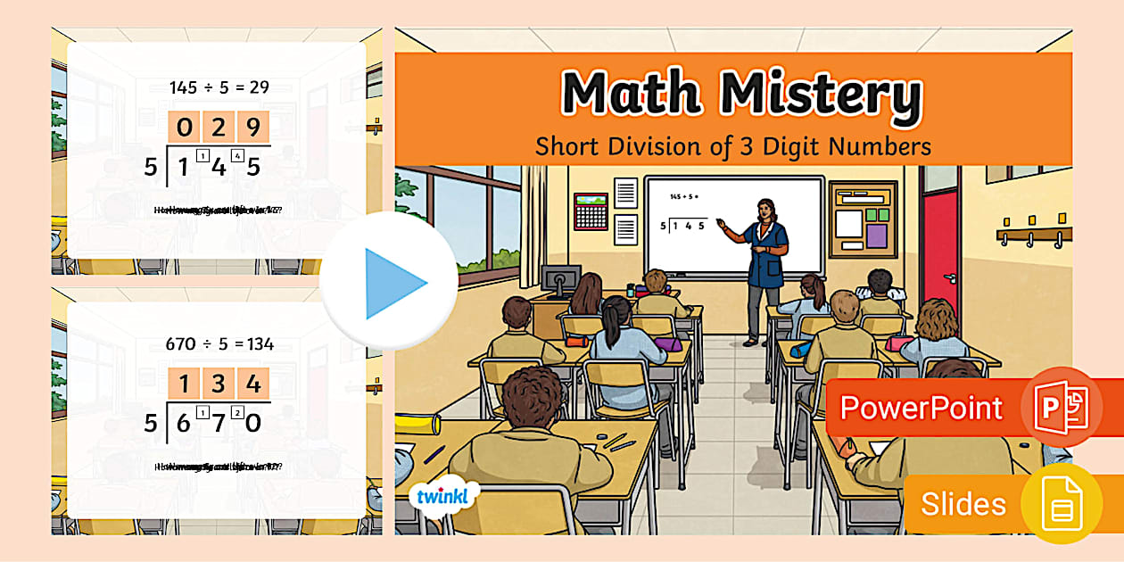 Short Division of 3-Digit Numbers PowerPoint - Twinkl