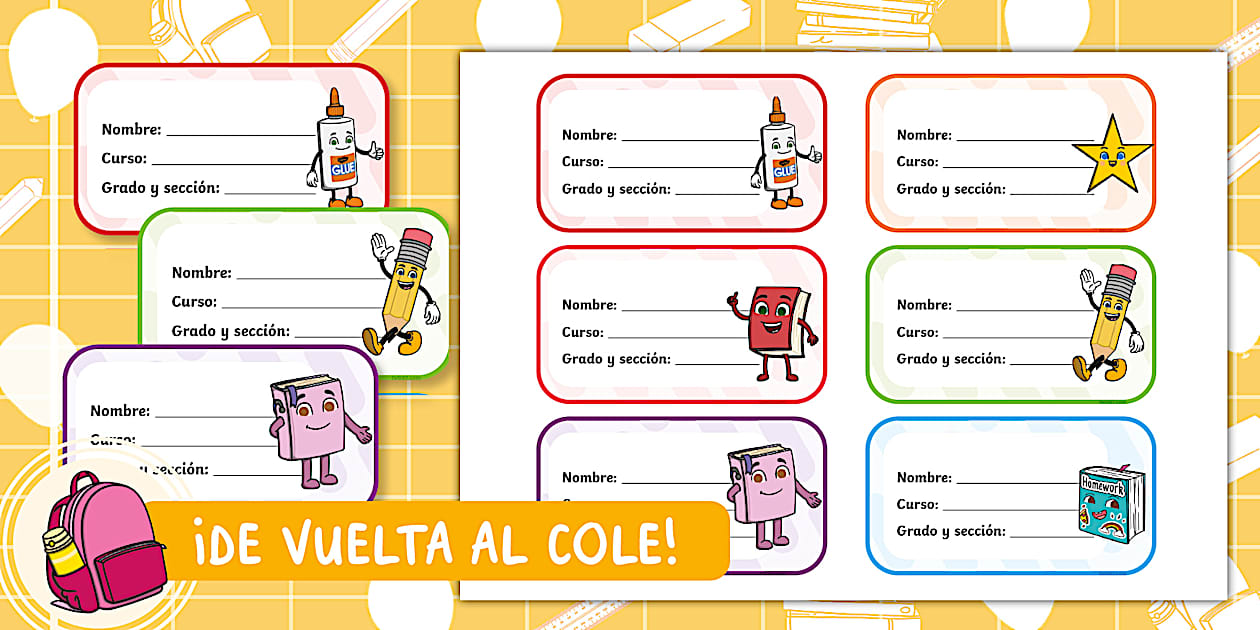 Etiquetas escolares para imprimir | Twinkl (teacher made)