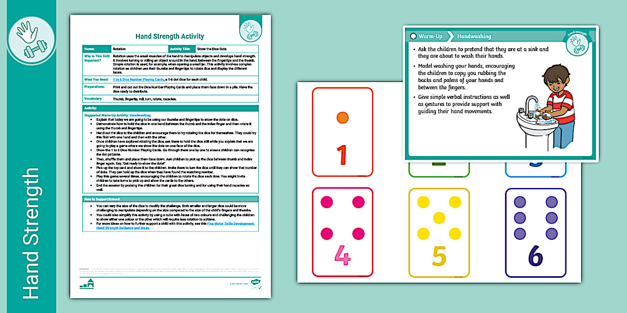 Fine Motor Skills Hand Strength Show the Dice Dots Activity