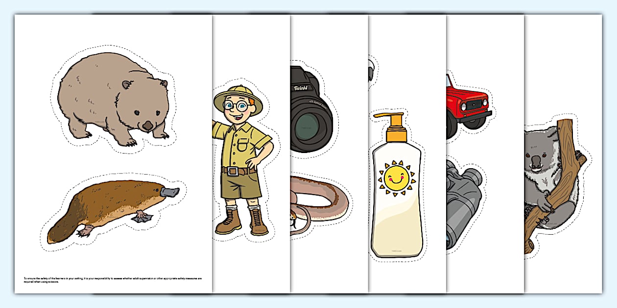 Outback Explorer Role Play Cut-Outs (teacher made) - Twinkl