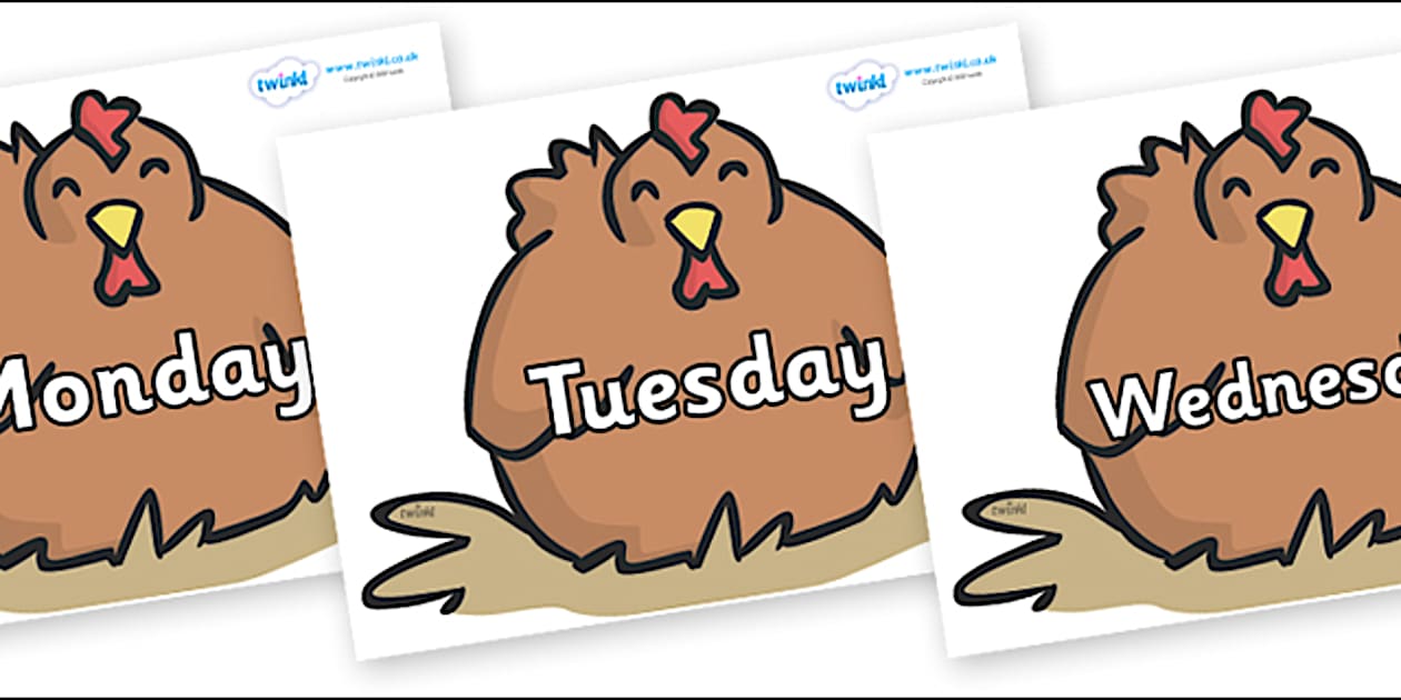 Days of the Week on Chickens (teacher made) - Twinkl