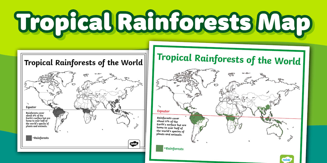 Tropical Rainforests of the World Map