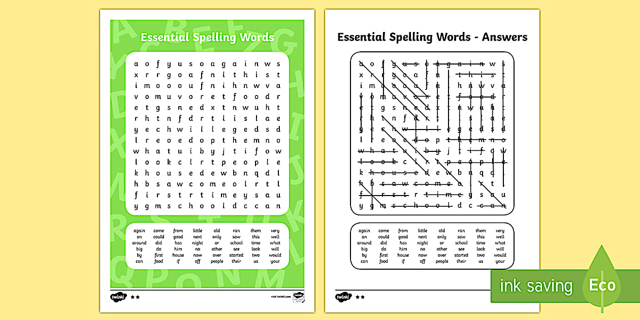 Black and White New Zealand List 4 Essential Spelling Word Search