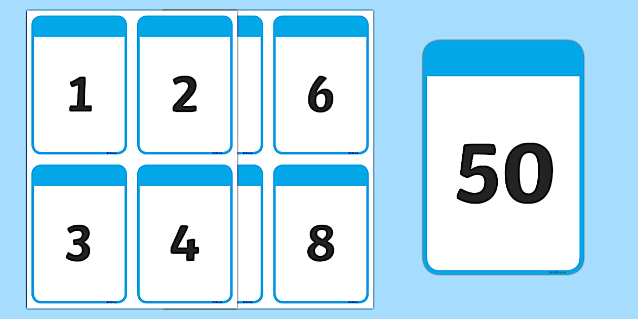SA Number Digit 0-50 Cards (teacher made) - Twinkl