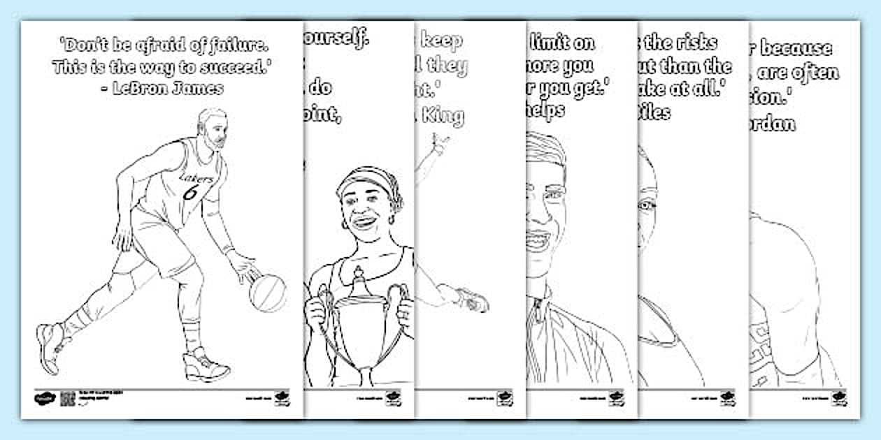 Inspirational Quotes for Sportsmen Colouring Pages - Twinkl