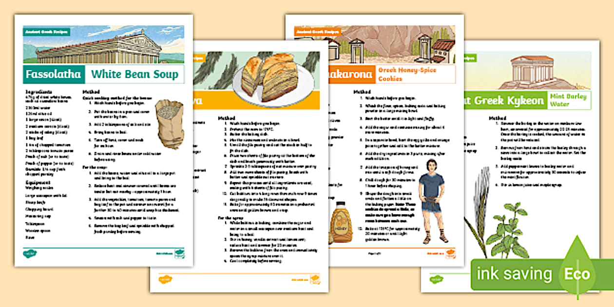 Ancient Greek Recipes KS2 - Food in Ancient Greece - Twinkl