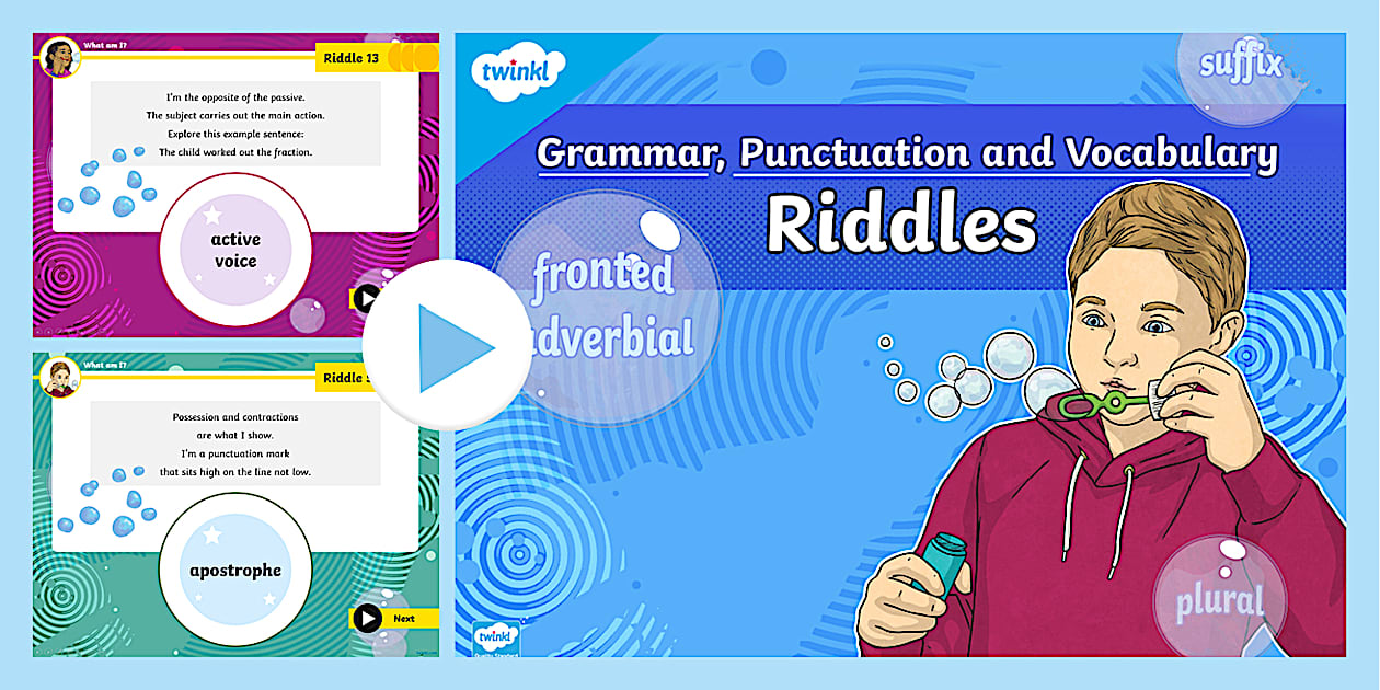 UKS2 Grammar Riddles with Answers PowerPoint | Twinkl