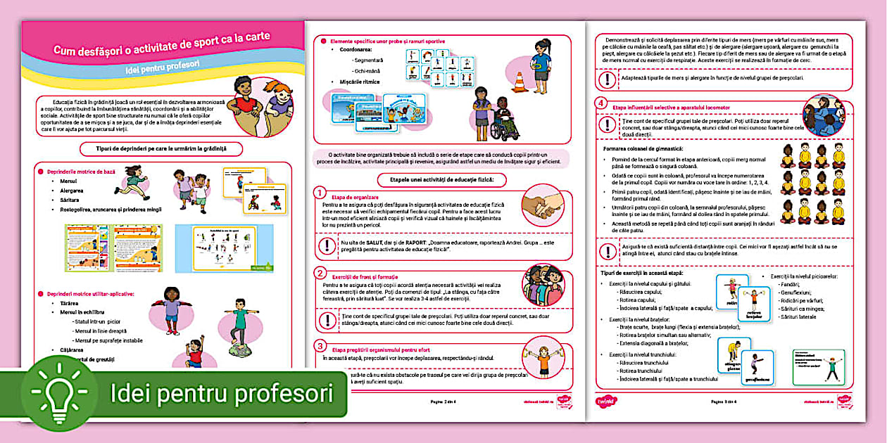 Cum desfășori o activitate de sport ca la carte – Idei pentru profesori