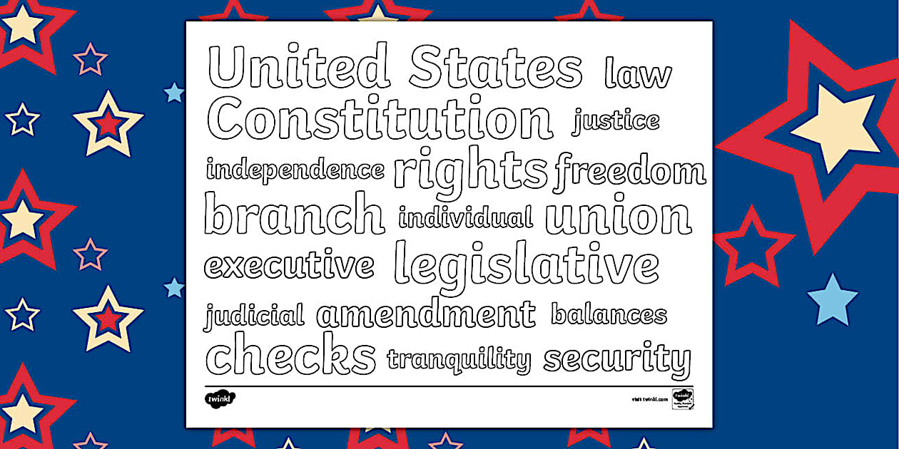 U.S. Constitution Word Cloud | 4th Grade Resource | Twinkl