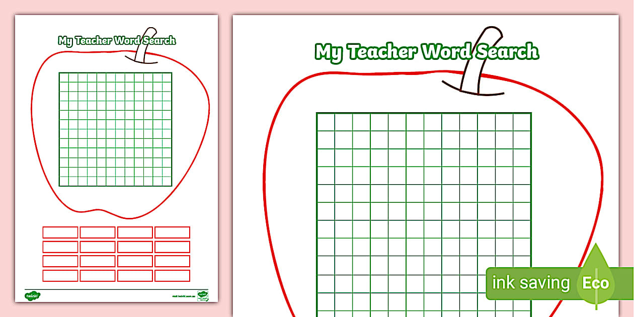 World Teachers' Day: My Teacher D.I.Y Word Search - Twinkl