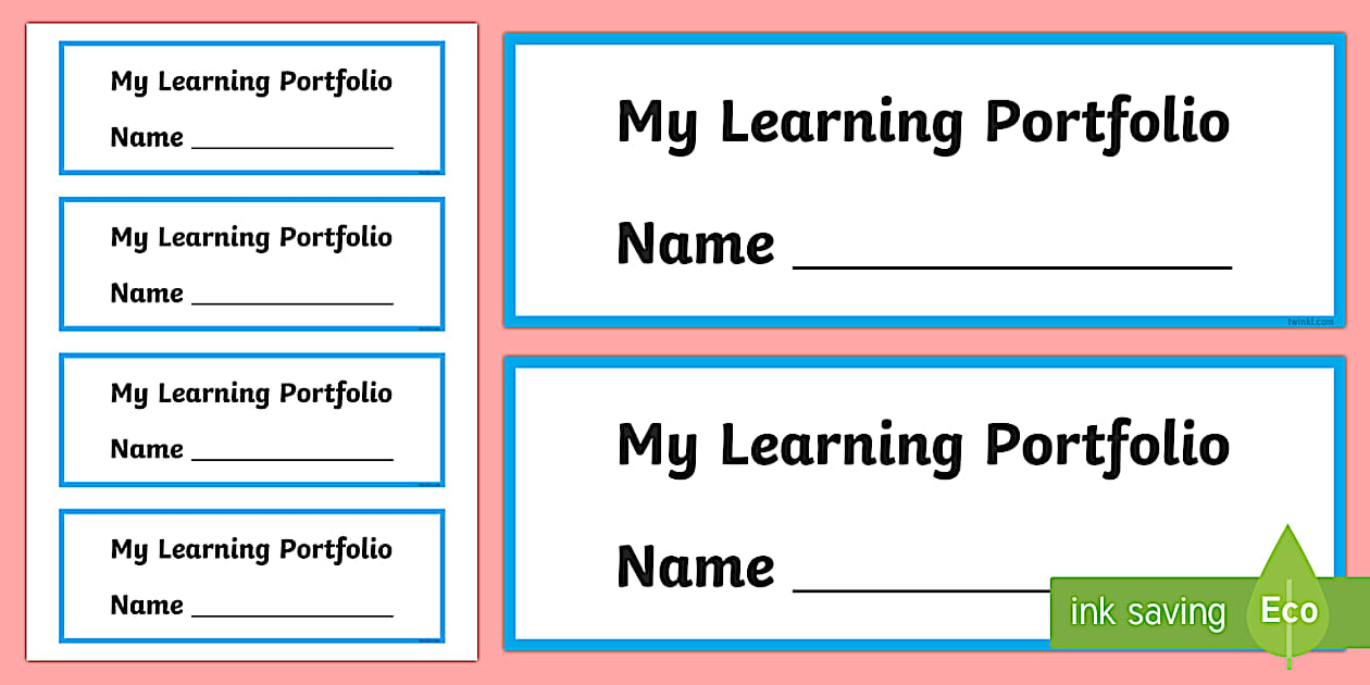 Editable My Learning Portfolio Entry Level Labels - Twinkl