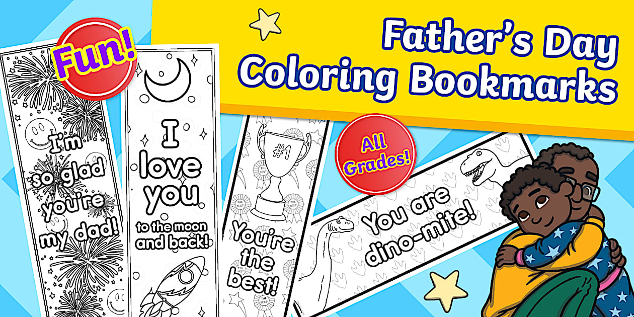 Father's Day Coloring Bookmarks (teacher made) - Twinkl