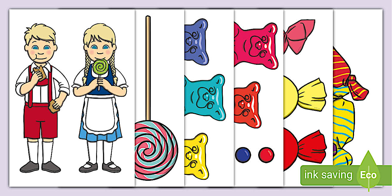 Editable Hansel and Gretel Sweet Display Cut-Outs - Twinkl