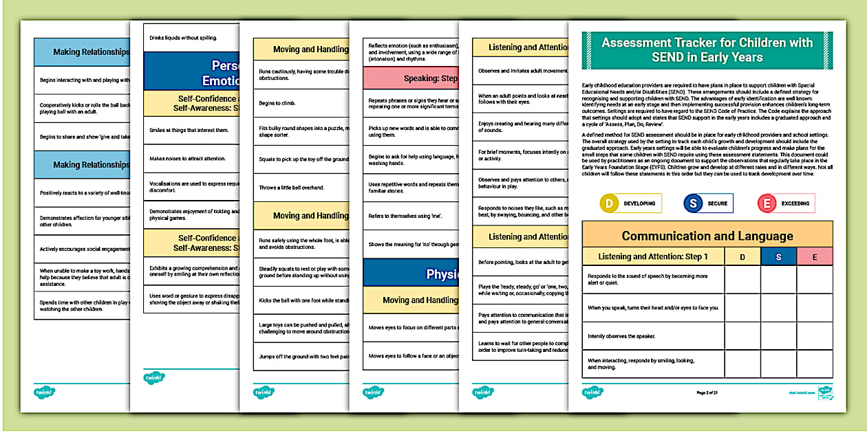 EYFS SEND Assessment Tracking (teacher made) - Twinkl