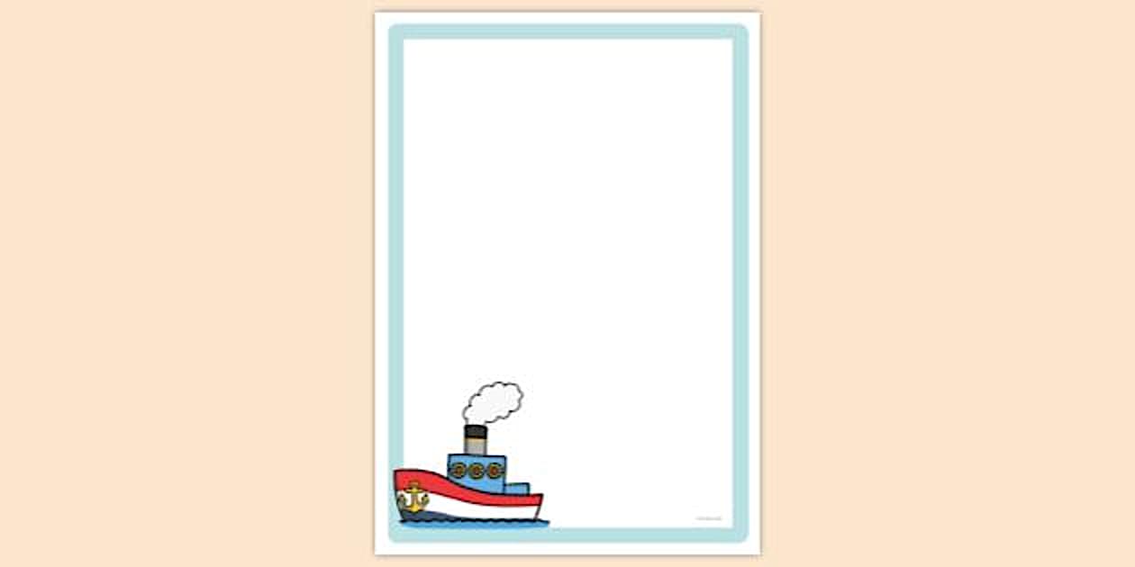Steam Boat Page Border | Twinkl Page Borders (teacher made)