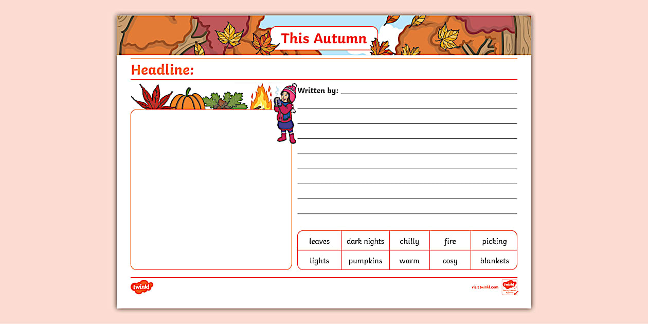 This Autumn Recount Newspaper Template (teacher made)