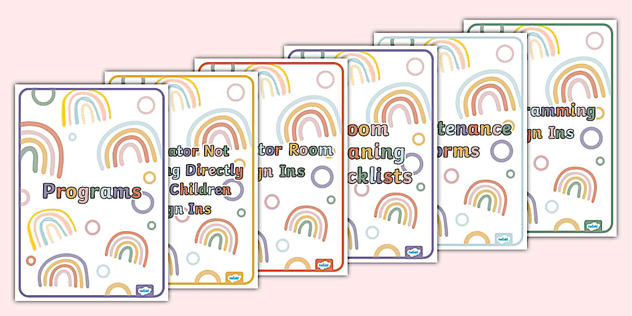 Muted Rainbow Compliance Folder Covers (teacher made)