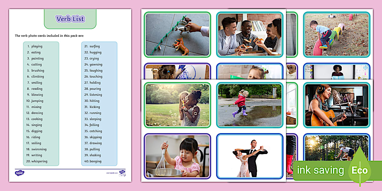 Verb Photo Cards (Teacher-Made) - Twinkl