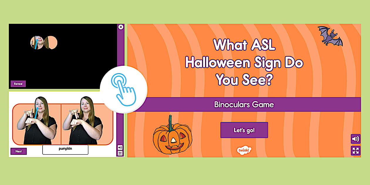 ASL Halloween Interactive Binoculars Game - Twinkl