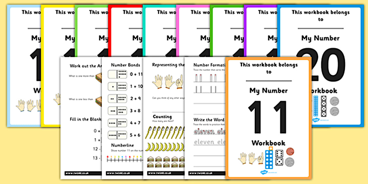 Precursive Number Workbooks 11 to 20 (teacher made) - Twinkl