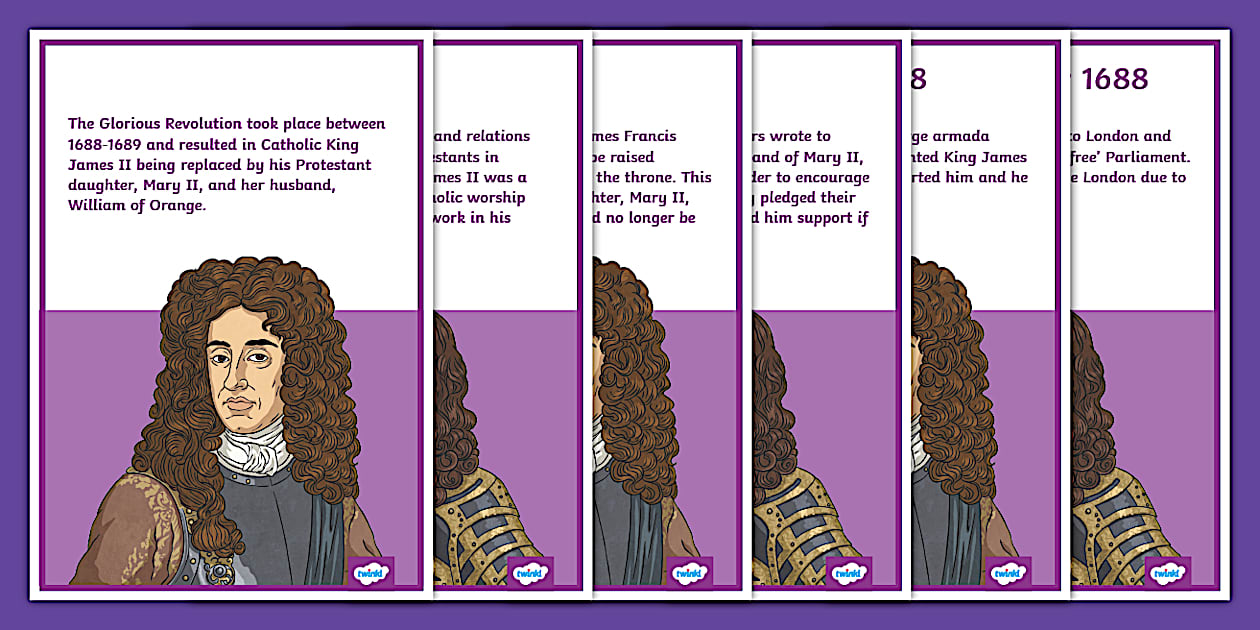 Glorious Revolution Timeline Display Posters - Twinkl