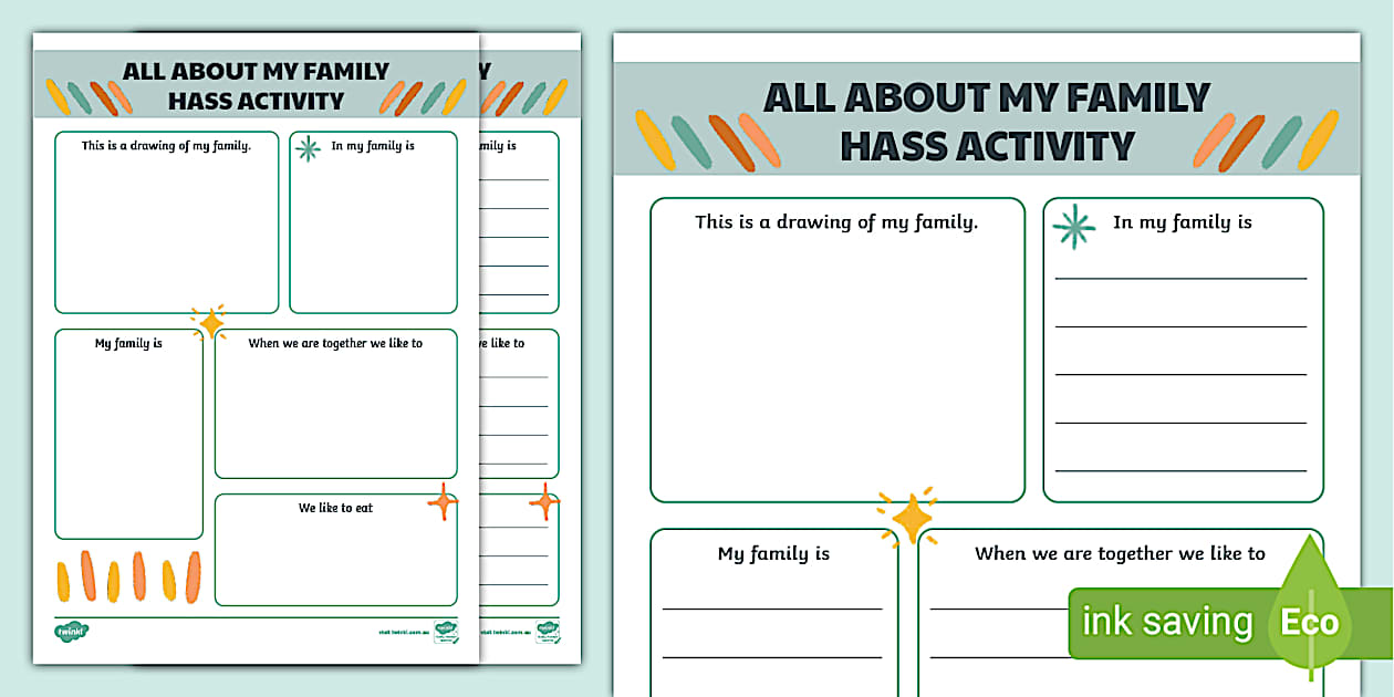 All About My Family HASS Activity - Twinkl
