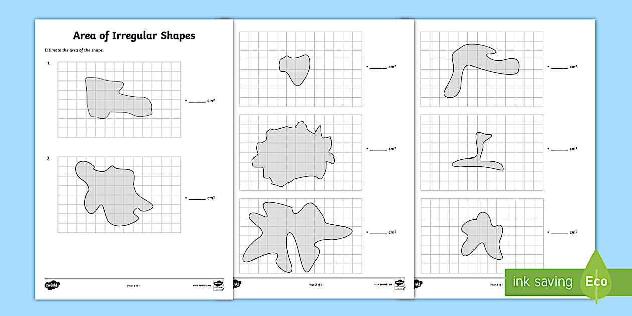 Area of Irregular Shapes Worksheet - Primary Resources