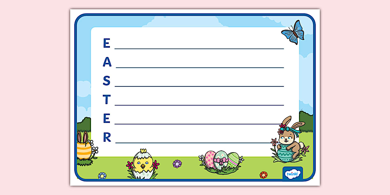 Landscape Easter Acrostic Poem (teacher made) - Twinkl