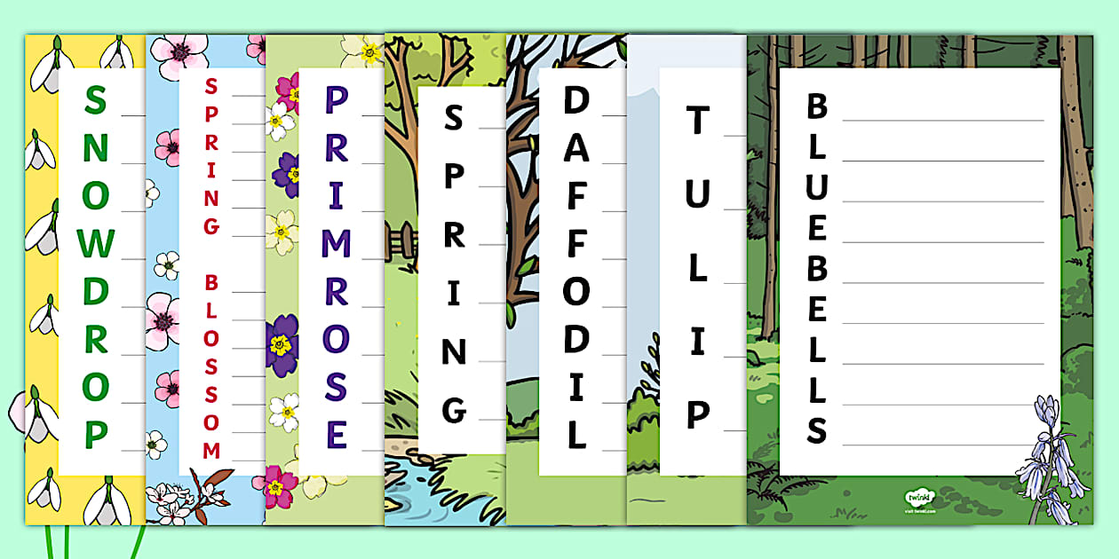 Spring Flowers Acrostic Poem Pack - Spring Poem Pack