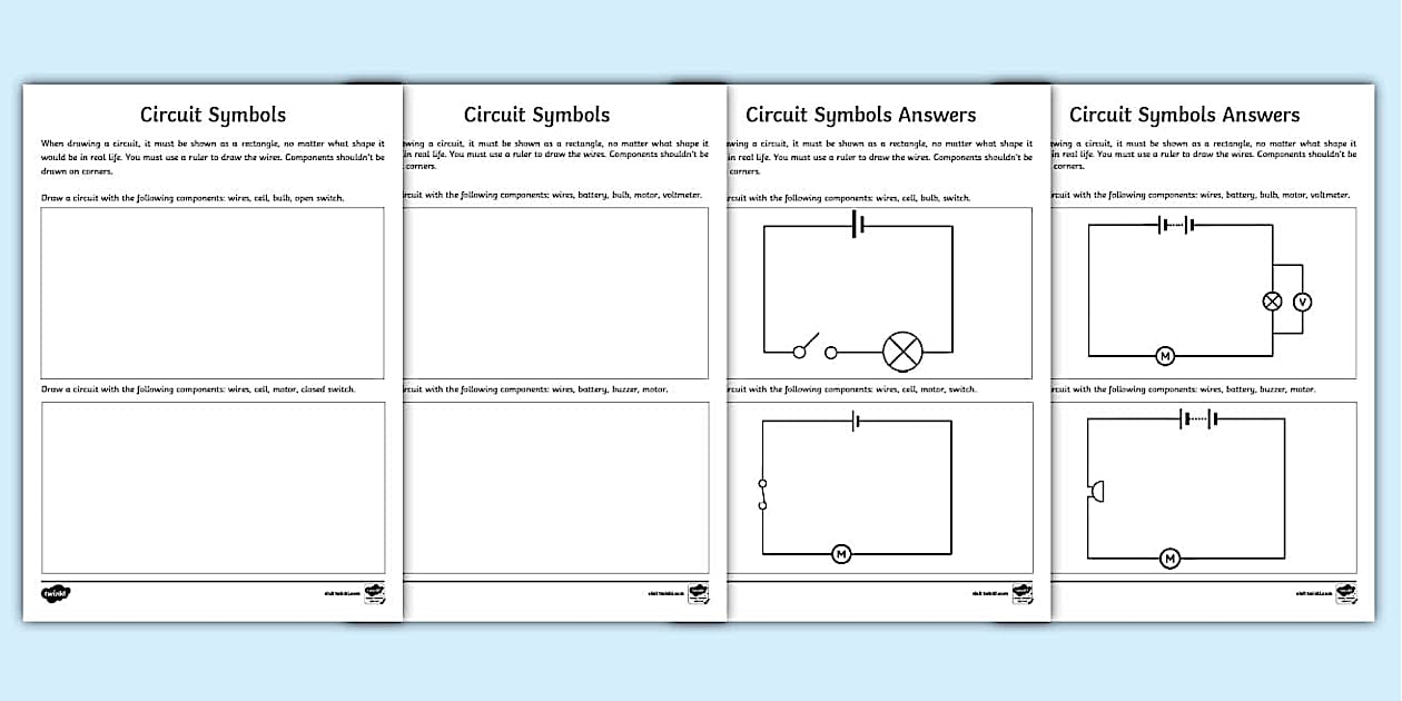 Drawing Circuits Worksheet for Year 6 Students - Twinkl